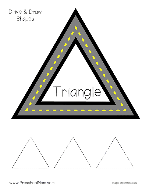 Drive & Trace Shape Printables - Preschool Mom