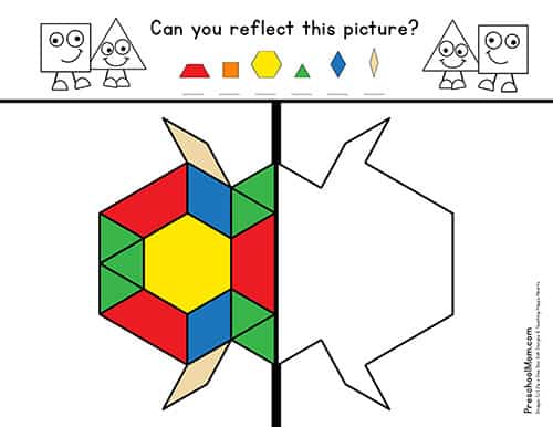 Pattern Block Symmetry Mats - Preschool Mom