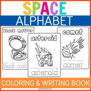 Space Alphabet Worksheets - Preschool Mom